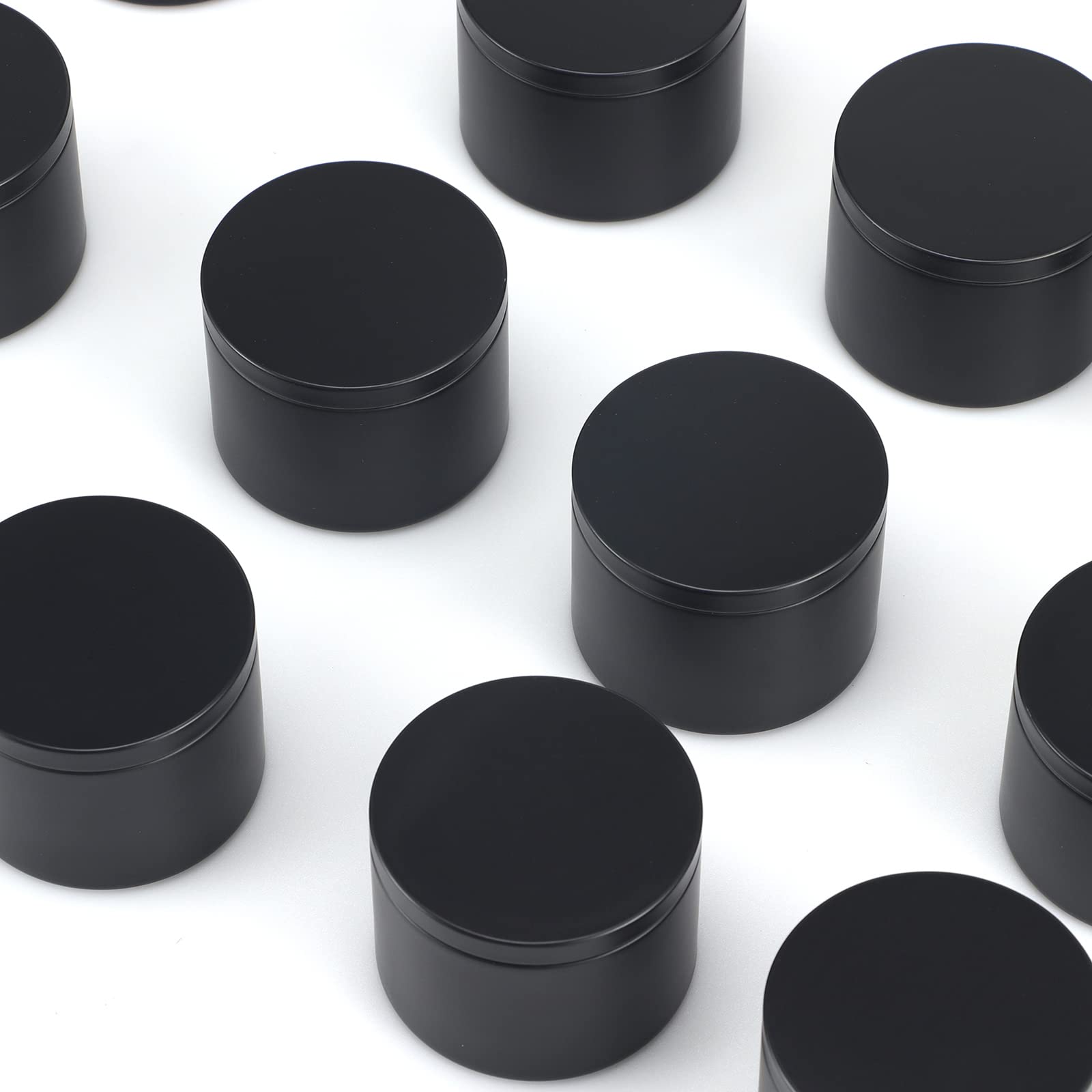 SONVIIBOX 24 Pack 8 oz Candle Tins,All Black Candle tins for Making Candles Bulk,8oz Candle Jars,Tin Jars for Candle Making,Candle Jars (Black, 8OZ)