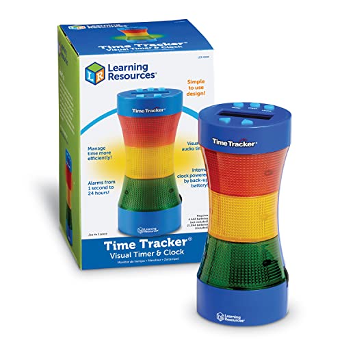 Learning Resources Time Tracker Visual Timer & Clock - 1 Piece, Classroom Tracker, Alarm Clock, Light Up Timer for Classroom, Visual Tracker