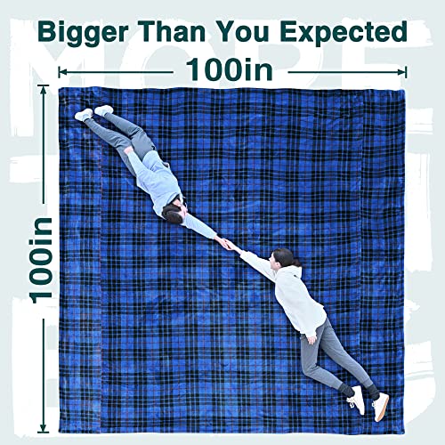 UltraCozy Big Oversized Blanket, 100x100 Inches King Sized Blanket, Double Sided Flannel, Weighted Fleece Blanket for Bed, Couch Throw, Family Blanket, Machine Washable
