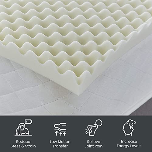 Nutan 1-inch Breathable Foam Mattress Topper for Orthopedic Support | Premium Supporting Bed Pads with Luxurious Softness, Comfortable Bed Toppers for Back Pain and Better Sleep, Twin, White
