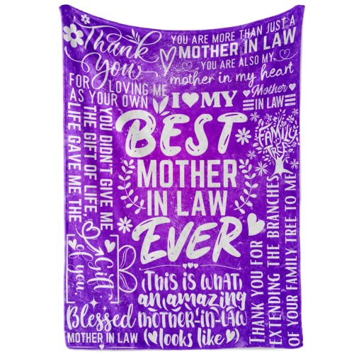 Mother in Law Gifts from Daughter, Birthday Gifts for Mother in Law, Christmas Birthday Mother's Day Thanksgiving Day, Best Mom in The World (65 X 50 Inches)