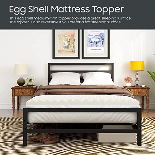 Nutan 1-inch Breathable Foam Mattress Topper for Orthopedic Support | Premium Supporting Bed Pads with Luxurious Softness, Comfortable Bed Toppers for Back Pain and Better Sleep, Twin, White