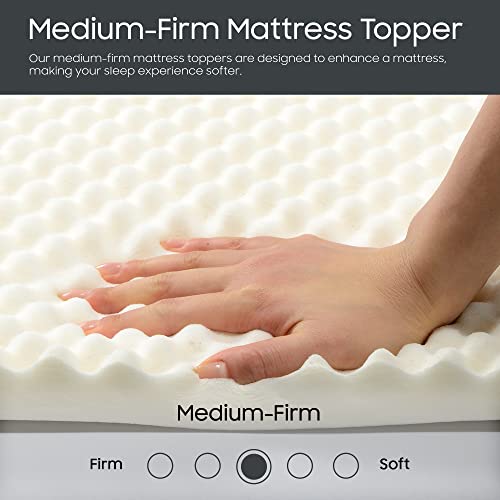 Nutan 1-inch Breathable Foam Mattress Topper for Orthopedic Support | Premium Supporting Bed Pads with Luxurious Softness, Comfortable Bed Toppers for Back Pain and Better Sleep, Twin, White