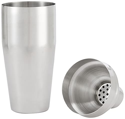 Amazon Basics 3-Piece Stainless Steel Bar Tools Set - 24oz Shaker, Mixing Spoon, Jigger