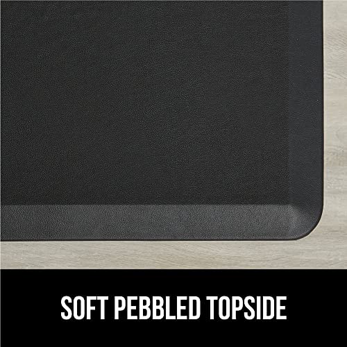 Gorilla Grip Anti Fatigue Standing Desk Mat, Thick Cushioned Kitchen Floor Mats, Washable, Stain Resistant, Supportive Comfort Padded Rug, Ergonomic Office Antifatigue Runner Pad, 32x20 Inches, Black