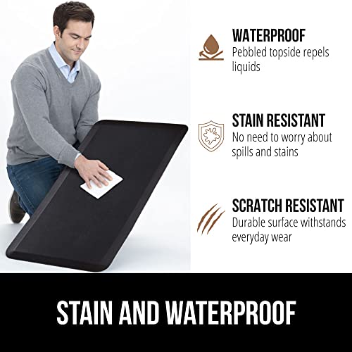 Gorilla Grip Anti Fatigue Standing Desk Mat, Thick Cushioned Kitchen Floor Mats, Washable, Stain Resistant, Supportive Comfort Padded Rug, Ergonomic Office Antifatigue Runner Pad, 32x20 Inches, Black