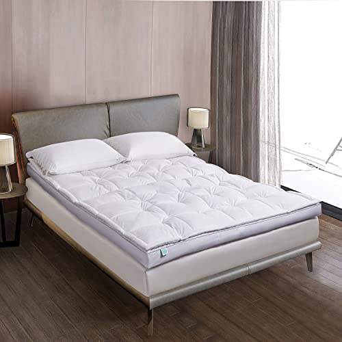 Martha Stewart 3-Inch Thick White Down Top Featherbed/Mattress Topper - Queen Size
