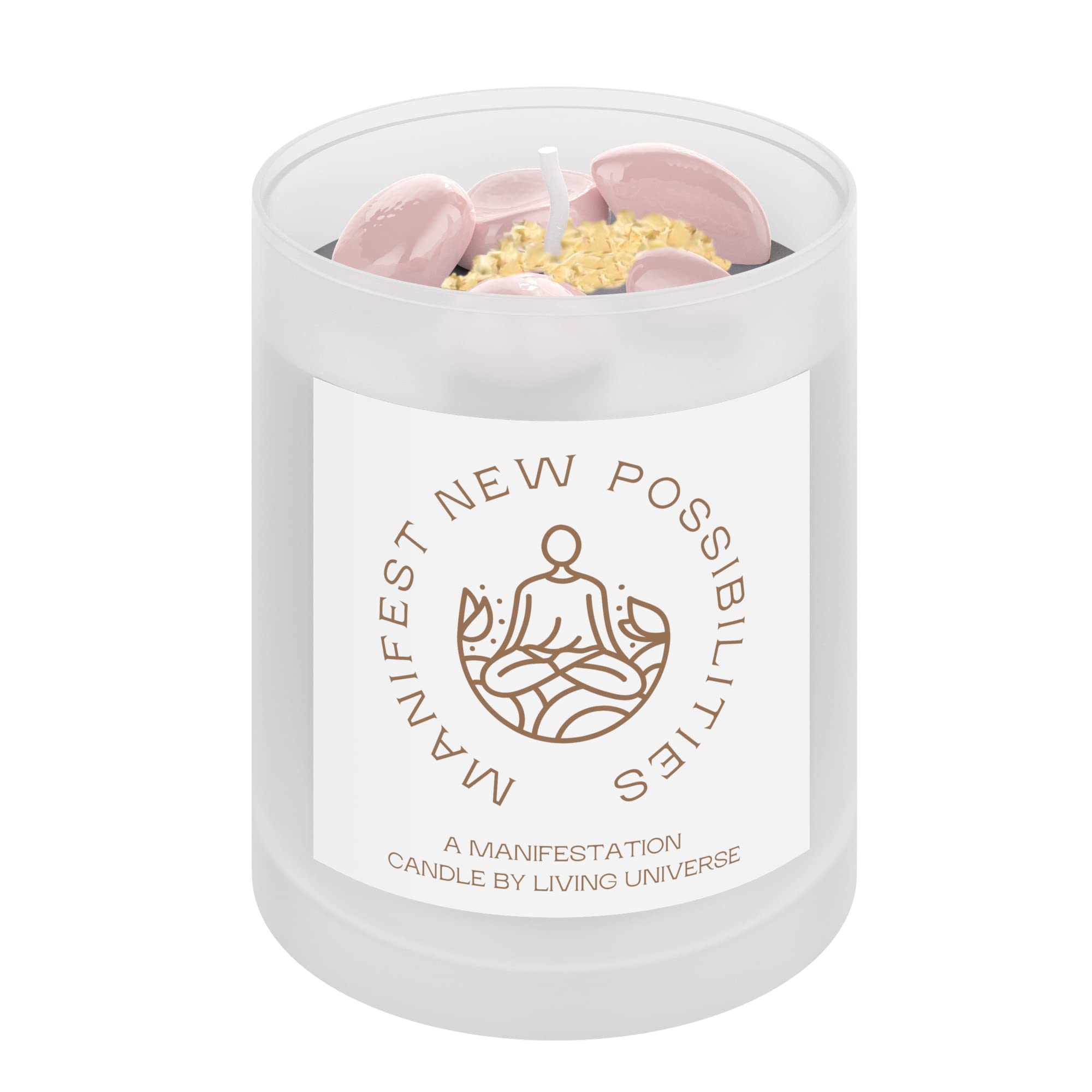 Manifestation Kit,Meditation Accessories, Spiritual Room décor, White Sage Candle,36 pc Positive Affirmations Cards,Healing Stones,for Meditation/Spiritual Healing/Smudging
