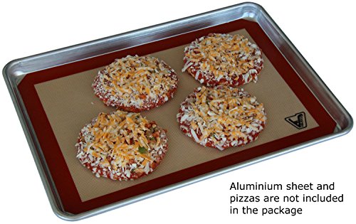 Silicone Baking Mat - Set of 3 Half Sheet (Thick & Large 11 5/8 x 16 1/2) - Non Stick Silicon Liner for Bake Pans & Rolling - Macaron/Pastry/Cookie/Bun/Bread Making - Professional Grade Nonstick by Velesco