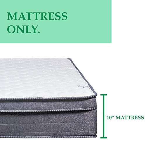 Treaton, 10-Inch Medium Plush Hybrid Euro Top Foam Encased innerspring Mattress/Improves Sleep by Reducing Back Pain, Queen