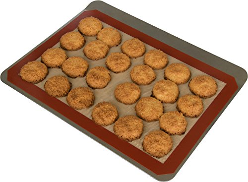 Silicone Baking Mat - Set of 3 Half Sheet (Thick & Large 11 5/8 x 16 1/2) - Non Stick Silicon Liner for Bake Pans & Rolling - Macaron/Pastry/Cookie/Bun/Bread Making - Professional Grade Nonstick by Velesco