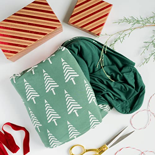 Soft Oversized Christmas Tree Stretch Throw Blanket - Super Cozy Adult Swaddle Blanket for Bed, Sofa, Couch - Lightweight Jersey Knit Comfort Throws 57x72 Inch Long (Emerald Green - Alpine)