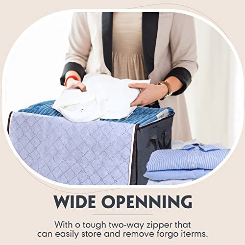12 Pcs Jumbo Clothes Storage Bin, 84L Large Capacity Clothes Storage Bags, Giant Foldable Blanket Organizer Containers with Reinforced Handle Waterproof Clear Window for Closet Clothes Organizing