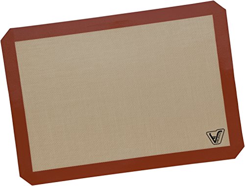 Silicone Baking Mat - Set of 3 Half Sheet (Thick & Large 11 5/8 x 16 1/2) - Non Stick Silicon Liner for Bake Pans & Rolling - Macaron/Pastry/Cookie/Bun/Bread Making - Professional Grade Nonstick by Velesco