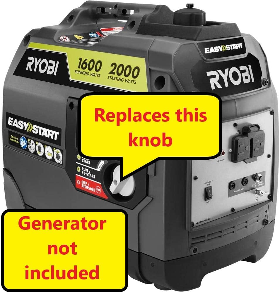 Replacement Knob Switch Run Choke for Ryobi Inverter Generator 2000, 2050, 2200, 2300 watts and compatible screw - new, 3d printed part