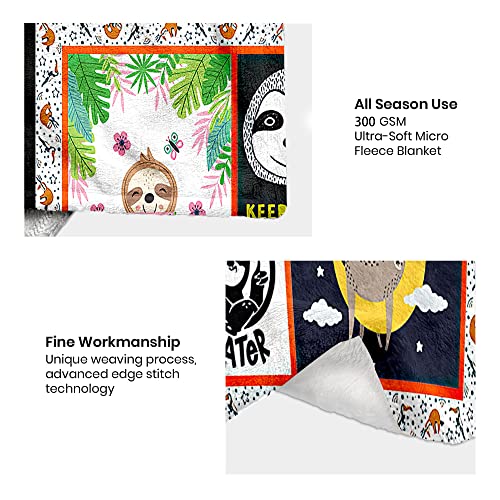 Sloth Blanket Personalization Sloth Blankets Gifts Super Soft Cozy Fluffy Blankets for Bed Sofa and Travel 60"X50"Sloth Gifts for Women