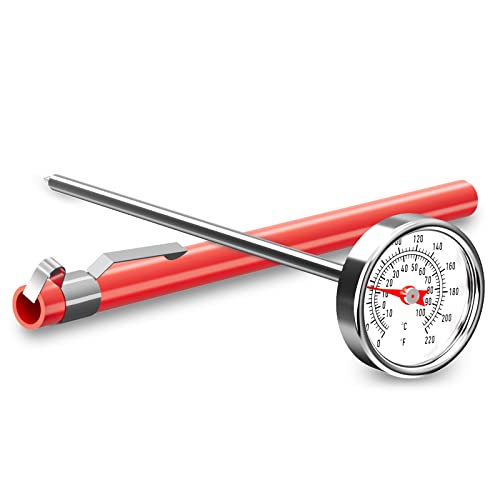 Instant Read Meat Thermometer for Grill and Cooking, Atimomiao Dial Food Thermometer with 5.5â Probe, Stainless Steel Kitchen Thermometer for Turkey, BBQ, Beef, Milk, Tea, Coffee, Drinks (1-Pcs)