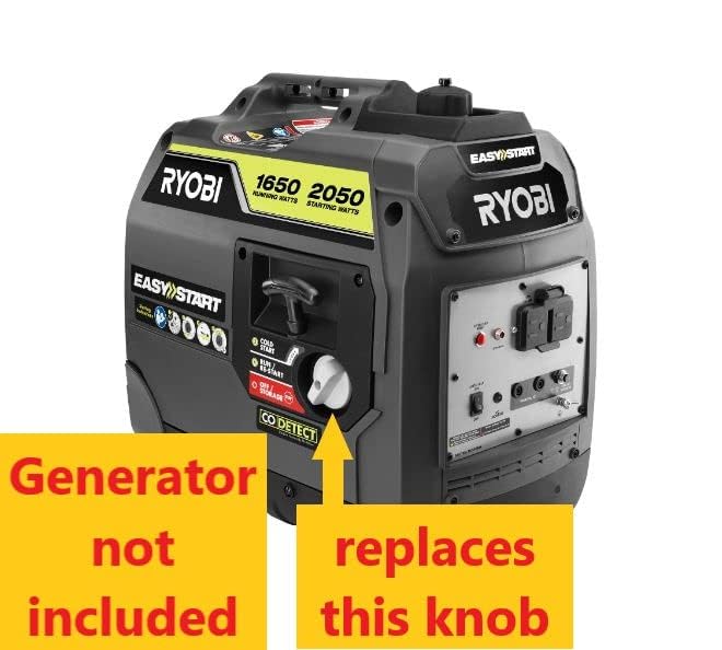 Replacement Knob Switch Run Choke for Ryobi Inverter Generator 2000, 2050, 2200, 2300 watts and compatible screw - new, 3d printed part