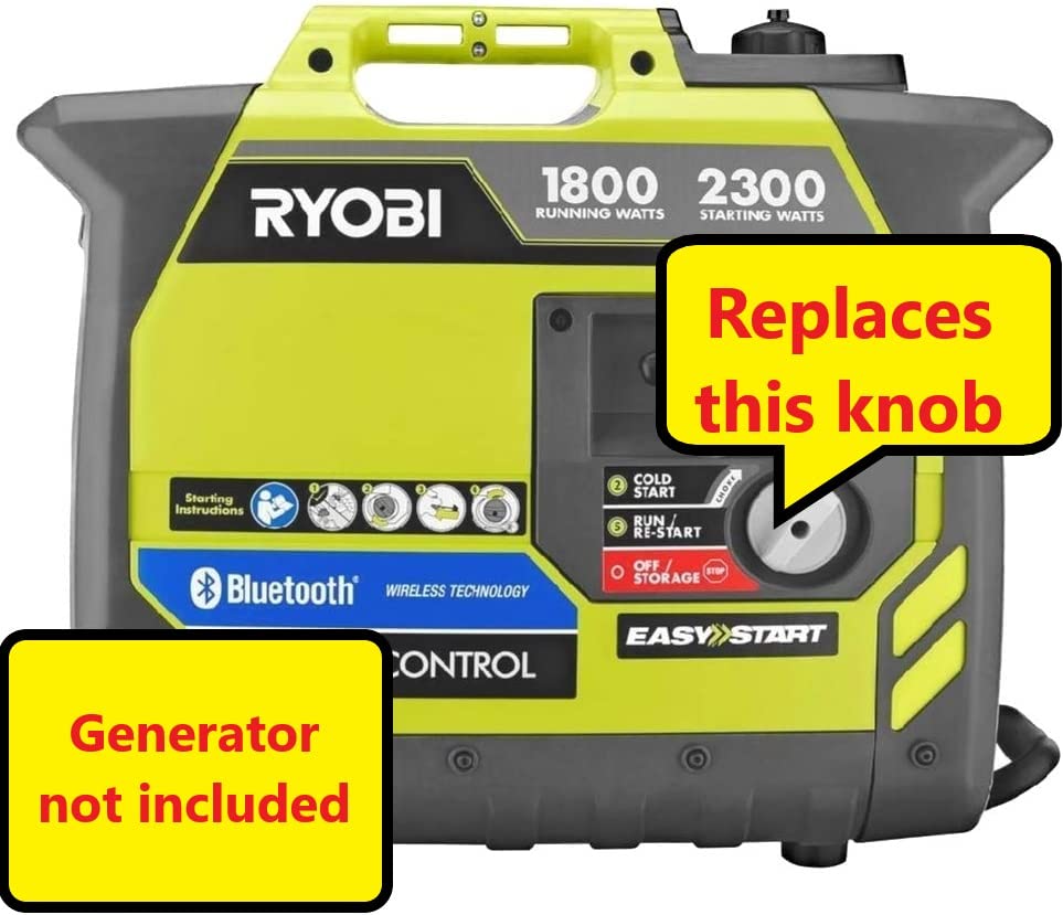 Replacement Knob Switch Run Choke for Ryobi Inverter Generator 2000, 2050, 2200, 2300 watts and compatible screw - new, 3d printed part