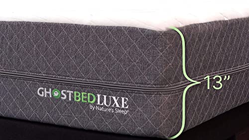 GhostBed Custom Adjustable Power Base Luxe 13" Cooling Gel Memory Foam Mattress (Split King)
