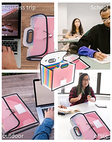 13 Pockets Expanding File Folder with Handle Accordion File Folder Organizer for A4 Letter Size Paper Document Holder Organizer with Expandable Cover (1)