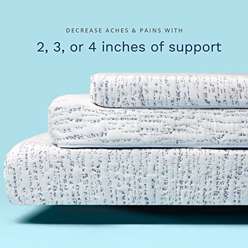 ViscoSoft 3 Inch Memory Foam Mattress Topper Queen - Select High Density Ventilated Mattress Pad - Removable Bamboo-Rayon Cover