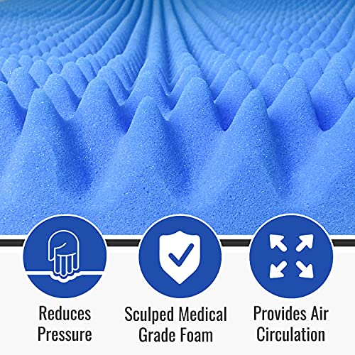 DMI Foam Mattress Topper, Egg Crate Foam Pad, Mattress Pad and Bed Topper for Support, Air Circulation, Pressure Relief and Weight Distribution, Hospital Size Mattress, 33 x 72 x 3 (Pack of 2)