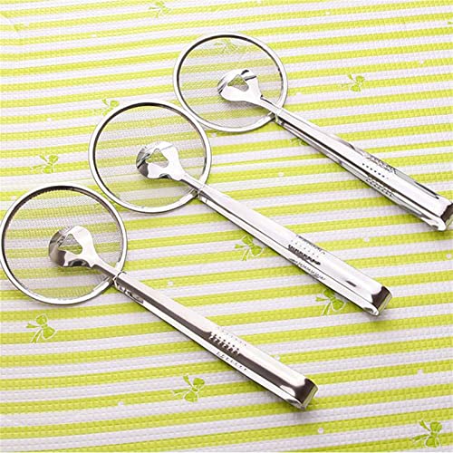 2 in 1 Stainless Steel Fine Mesh Strainer With Clip Tongs Oil Filter Spoon Multi-functional Reusable BBQ Filter Clamp Strainer Kitchen Tools for Oil-frying Food