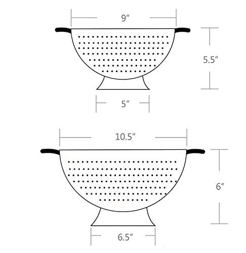 Rorence Powder Coated Steel Colander Set of 2 - White