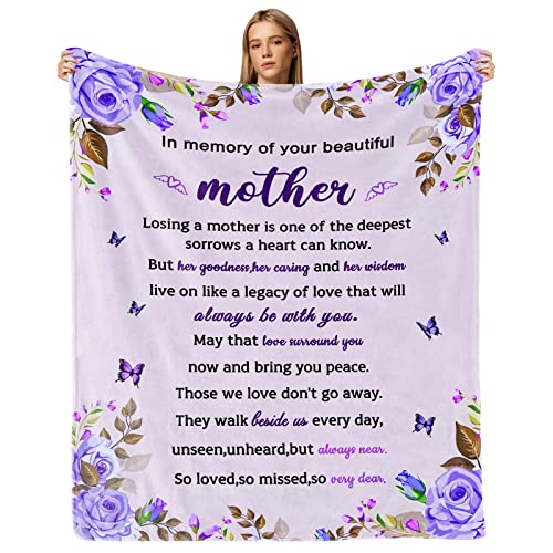 Sympathy Gifts for Loss of Mother Sympathy Blanket Memorial Blanket Loss of Mom Sympathy Gifts in Memory of Loved One Gifts Grief Gifts Bereavement Gifts Condolences Gifts Throw Blankets 50x60 inches
