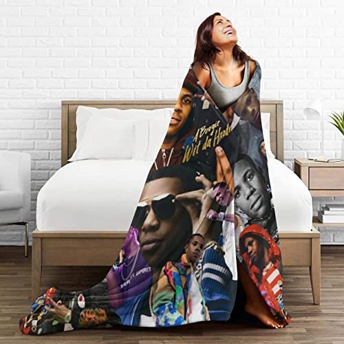 A Boogie Rapper Wit Da Hoodie Band Throw Blanket Soft Cozy Flannel Blankets Decor for Bed Couch Living Room Travel Outdoor 40"X30"