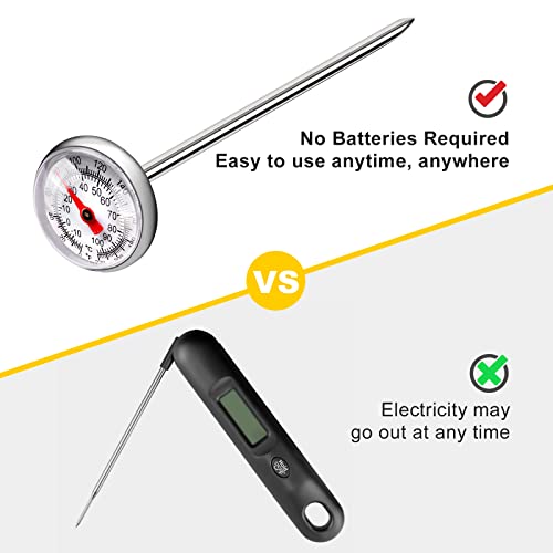 Instant Read Meat Thermometer for Grilling, Hawgiman Cooking Thermometer with 6IN Probe-Food Thermometer for Meat, Milk, Tea, Coffee, Drinks-Instant Read Thermometer