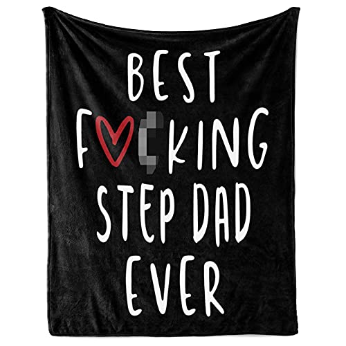 ukebobo Flannel Blanket – Gift for Step Dad, Personalized Fleece Blanket for Birthday, Anniversary, Holiday, Valentine’s Day – 1 Sheet(fuk 15)