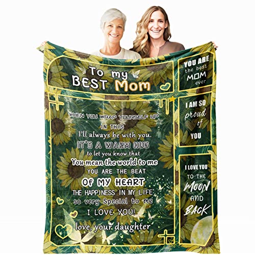CHUSHYAR Mother Gifts,Mom Birthday Gifts from Daughter, Gifts for Mom,Mother's Day Blanket Gifts for Mom,Birthday Gifts for Mom,to My Mom Throw Blanket 60" x 50"