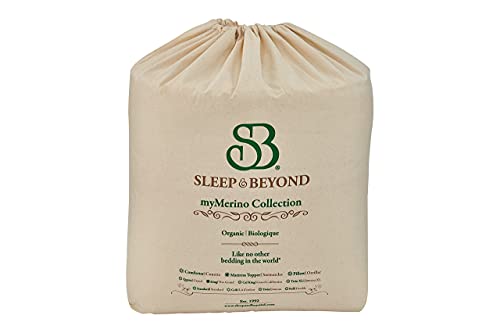 Sleep & Beyond 76 by 80-Inch Organic Merino Wool Mattress Topper, King, Ivory