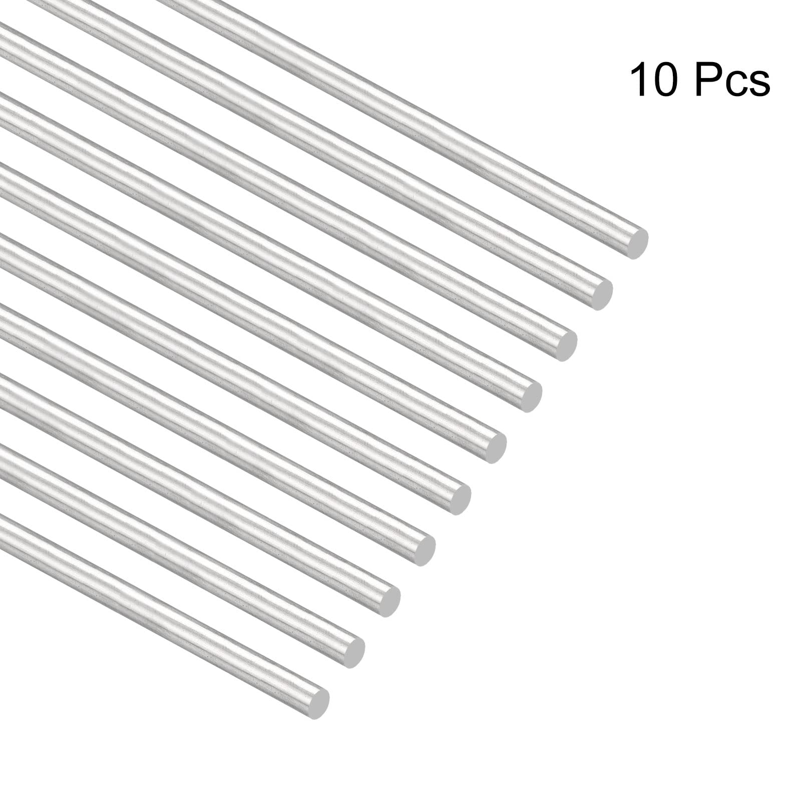 MECCANIXITY 304 Stainless Steel Round Rods, 4mm x 450mm Solid Shaft Rods for DIY Craft Model Car Helicopter Airplane, Pack of 10