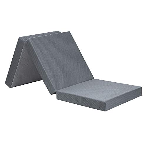 Sleeplace Multi Layer Tri-Folding Memory Foam Topper, Single, Blue-grey