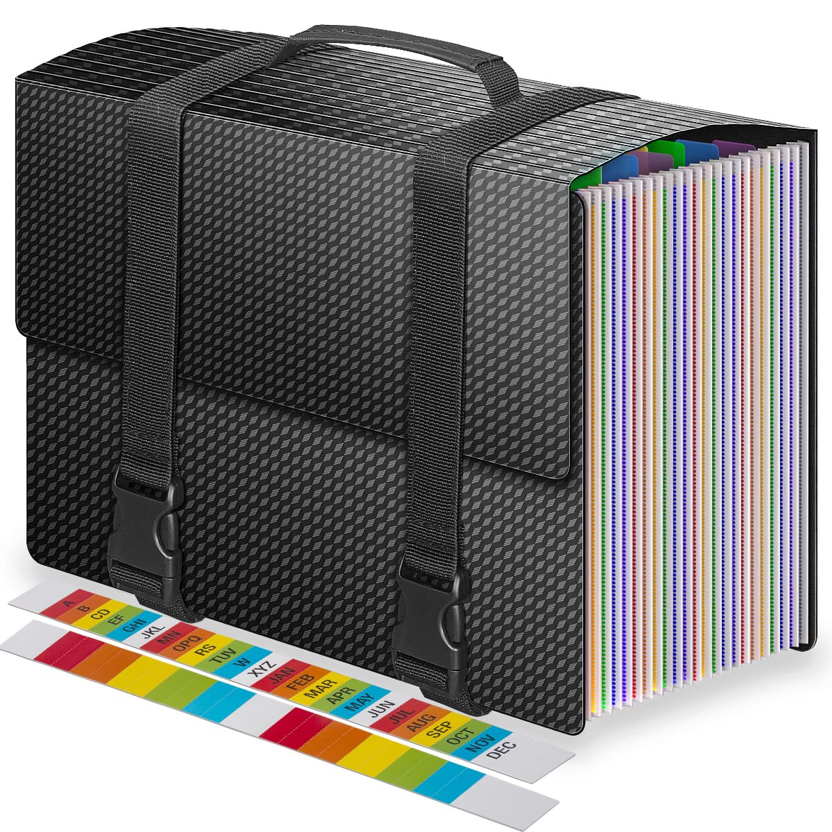 Accordion File Organizer with Handle,25 Pockets Portable Expanding File Folders A4/Letter Size,Accordian File Organizers,Durable Expandable Filing folders,a-z Tabs,Perfect for Office,Home