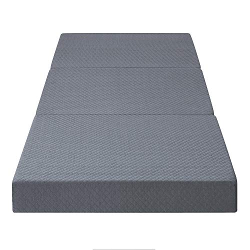 Sleeplace Multi Layer Tri-Folding Memory Foam Topper, Single, Blue-grey
