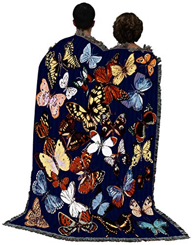 Pure Country Weavers Flutterbies Butterfly Blanket - Garden Floral Gift Tapestry Throw Woven from Cotton - Made in The USA (72x54)