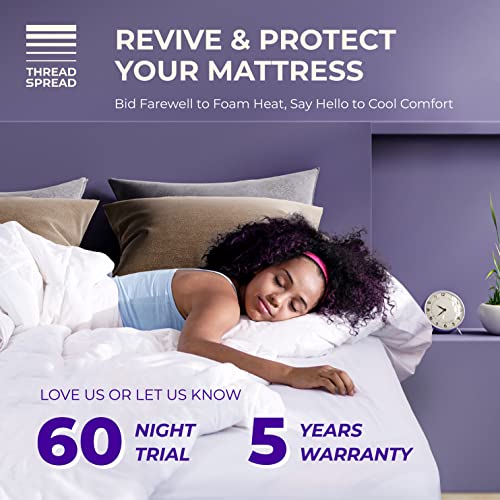 Queen Cooling Mattress Topper, Soft 100% Cotton Fabric, Pillow-Top Optimum Thick Mattress Topper for Queen Bed, Breathable & Plush Quilted Down-Like Fill, Snug Deep Pocket Fit