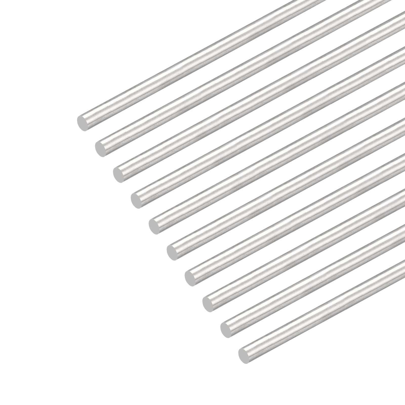 MECCANIXITY 304 Stainless Steel Round Rods, 4mm x 450mm Solid Shaft Rods for DIY Craft Model Car Helicopter Airplane, Pack of 10