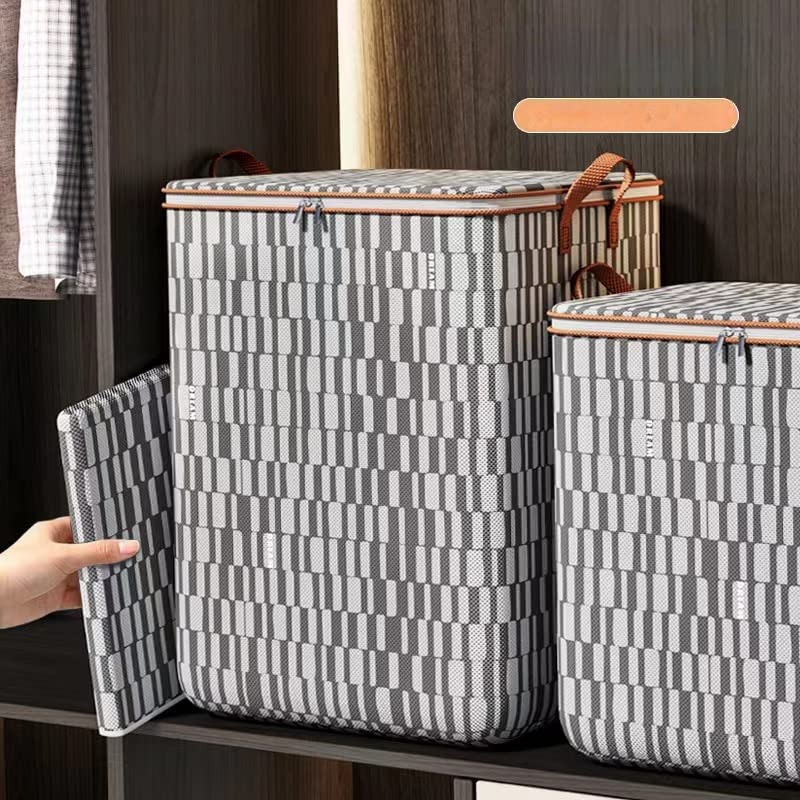 WEERSHUN Large Capacity Folding Clothes Storage Bag Portable Closet With Handle Zipper Storage Bag Can be Used to Organize Clothes Quilts Shoes Blankets (180L)