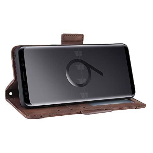 Card Slot Case for Samsung Galaxy S9 Plus Stand Flip Case Cover for Samsung Galaxy S9 Plus Retro Magnetic Phone Shell Wallet Phone case with Card Slots