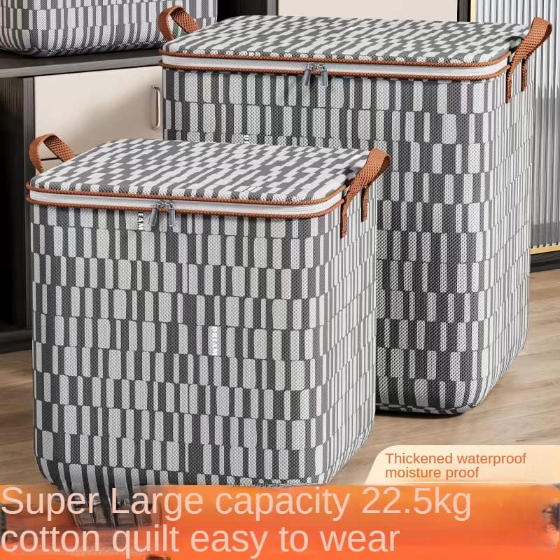 WEERSHUN Large Capacity Folding Clothes Storage Bag Portable Closet With Handle Zipper Storage Bag Can be Used to Organize Clothes Quilts Shoes Blankets (180L)