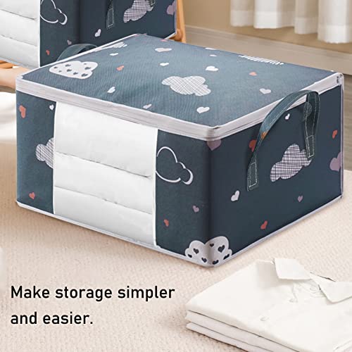Blanket Storage Bags, Large Comforter Bags with Zipper Folding Organizer Bag for King/ Queen Comforters, Pillows, Blankets, Bedding Quilt, Blanket, Duvet