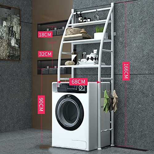 BKGDO Washer Storage Frames Floor Standing for Over Toilet,3-Layer 3-Layer Washinghine Shelf,High Temperature Steel Washinghine Rack,Easy to Assemble 3-Layer Bathroom/White