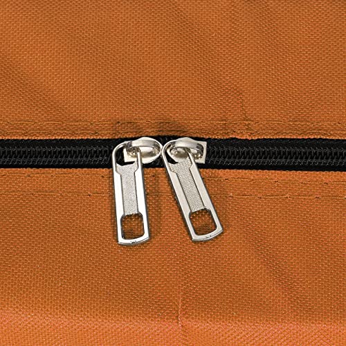 PATIKIL Storage Tote with Zippers, 125L Capacity Foldable Heavy Moving Tote Bags for Bedding Clothes, Orange
