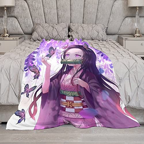 Anime Blanket Cute Blankets Fluffy Fleece Flannel Soft Throw Blankets Cozy Flannel Gift Blanket for Bed Couch Camping All Season 40"x50"