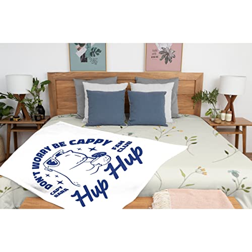 ARTBLANKET Capybara Don't Worry Throw Blanket Fannel Fleece Super Soft Funny Blanket Travel Throw Blanket for Bed Couch Sofa 40 x 50 Inch for Kid